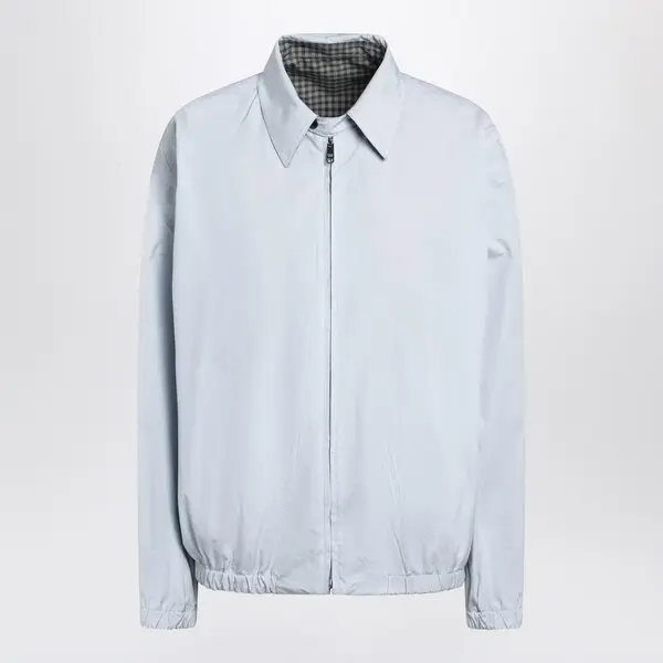 Prada Reversible Light Blue Jacket With Check Pattern - Gray