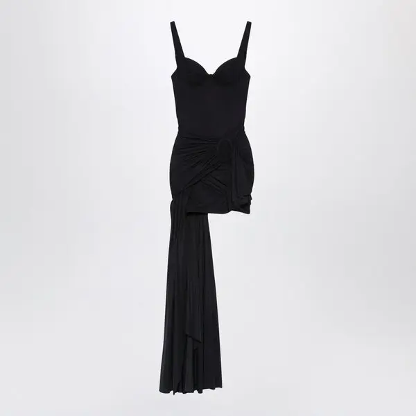 Balenciaga Draped Mini Dress In Jersey - Black