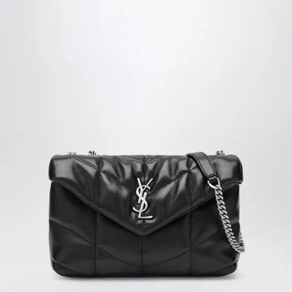 Saint Laurent Loulou Mini Puffer Bag In Quilted Lambskin - Black