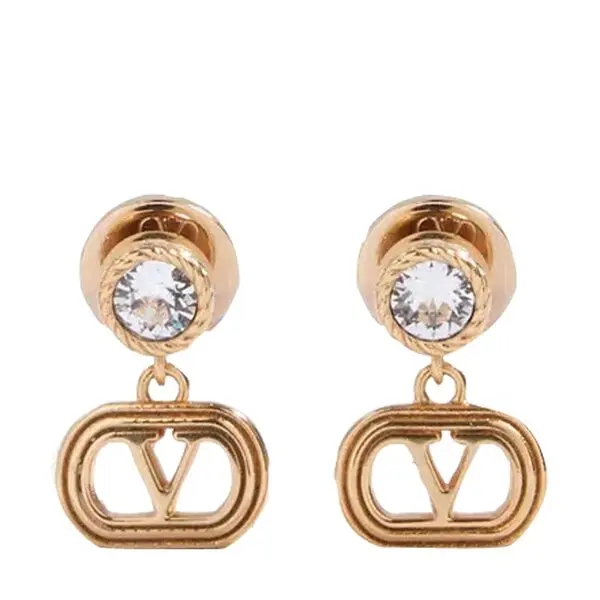 Valentino Garavani Ovalette Swarovski Earrings - Gold