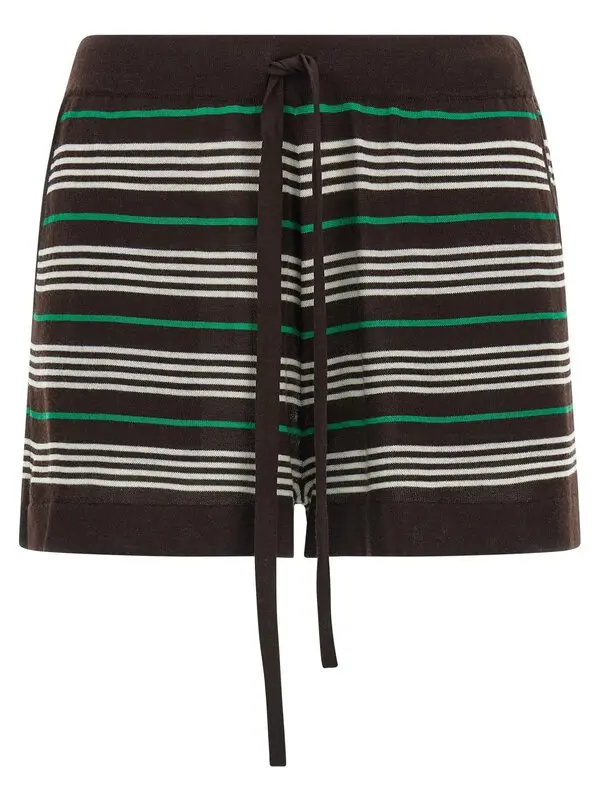 P.a.r.o.s.h Striped Blend Shorts - Brown