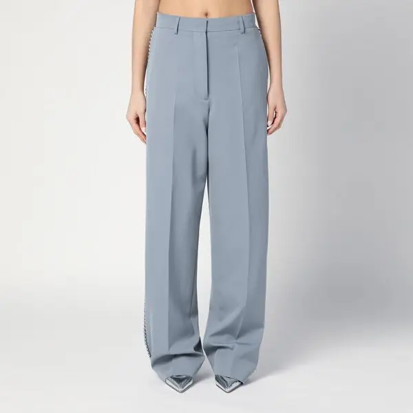 Stella McCartney Wide-leg Wool Trousers - Gray
