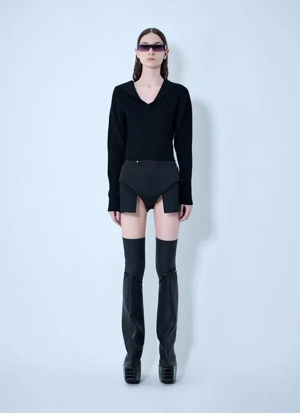Rick Owens Dracu Cropped V Knit