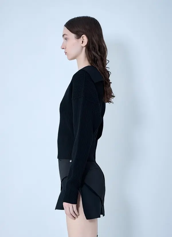 Rick Owens Dracu Cropped V Knit