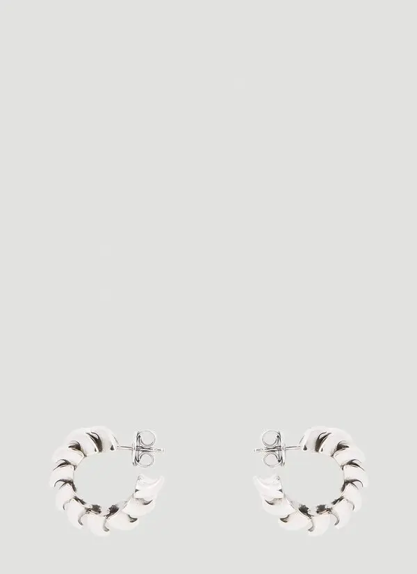 Bottega Veneta Twisted Hoop Earrings - Silver