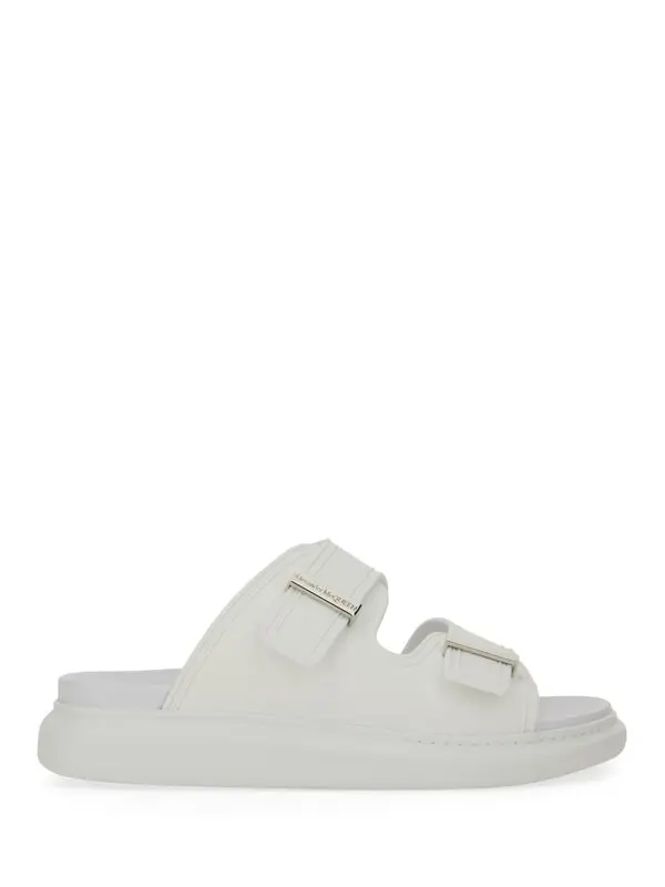 Alexander McQueen Hybrid Double Buckle Sandal - Silver