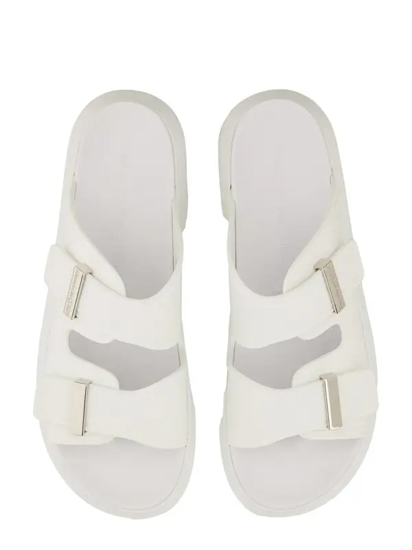 Alexander McQueen Hybrid Double Buckle Sandal - Silver
