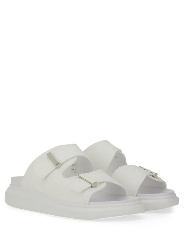 Alexander McQueen Hybrid Double Buckle Sandal - Silver