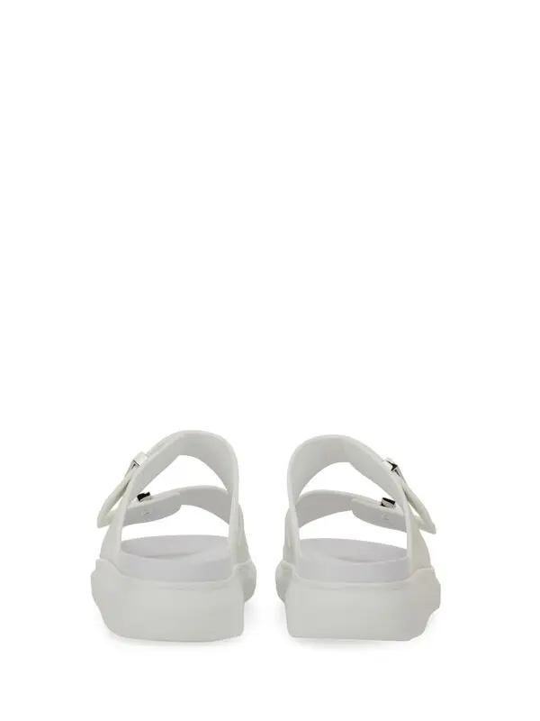 Alexander McQueen Hybrid Double Buckle Sandal - Silver