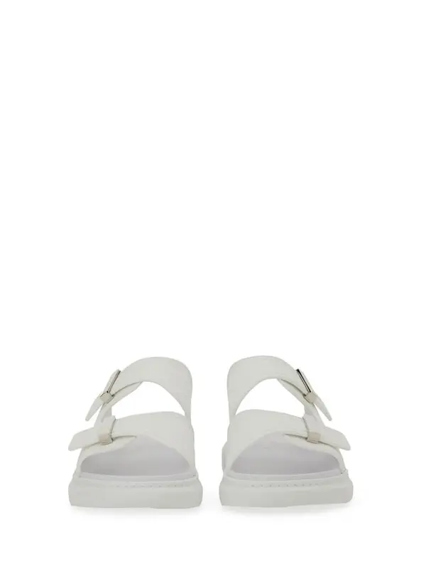 Alexander McQueen Hybrid Double Buckle Sandal - Silver