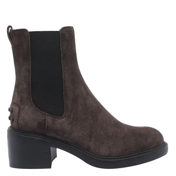 TOD'S Suede Pump Booties - Brown