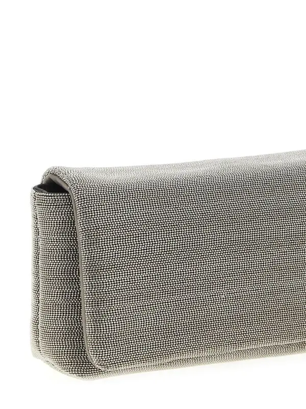 Brunello Cucinelli Monile' Crossbody Bag - Silver