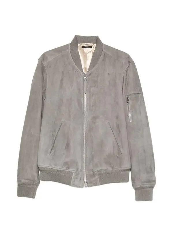 TOM FORD Suede Leather Bomber Jacket - Multicolor