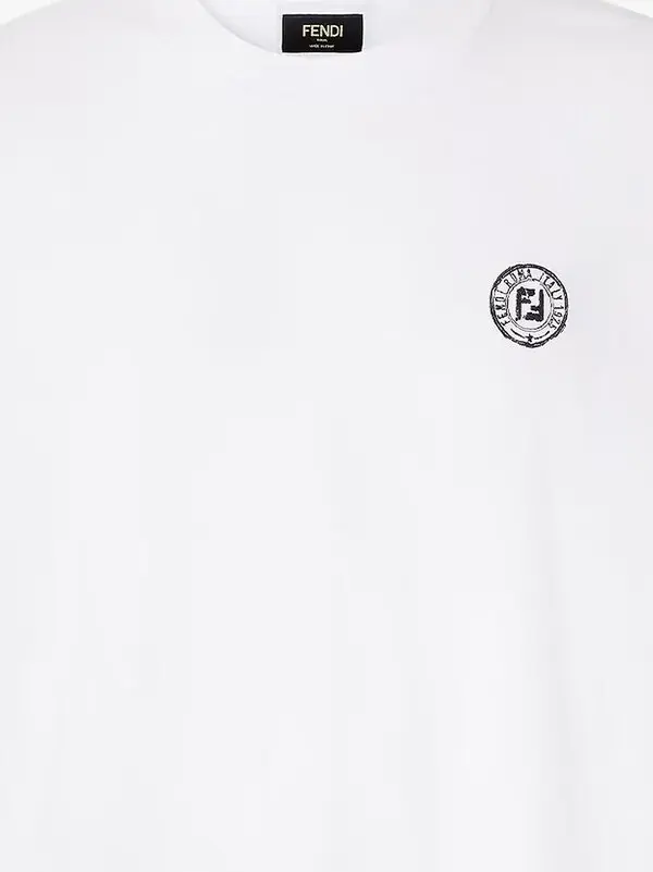 Fendi Cotton T-shirt With Ff Embroidery