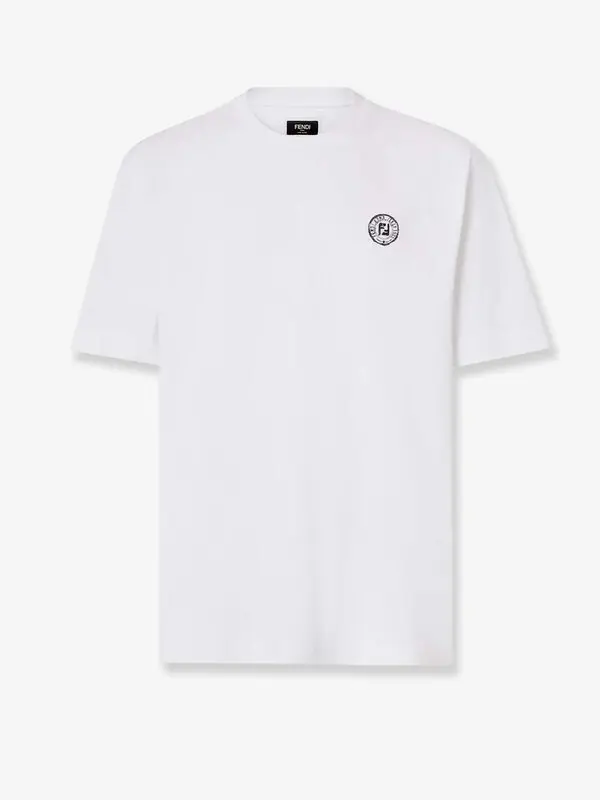 Fendi Cotton T-shirt With Ff Embroidery - Multicolor