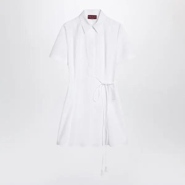 Gucci Cotton Short Sleeve Shirt Dress - White
