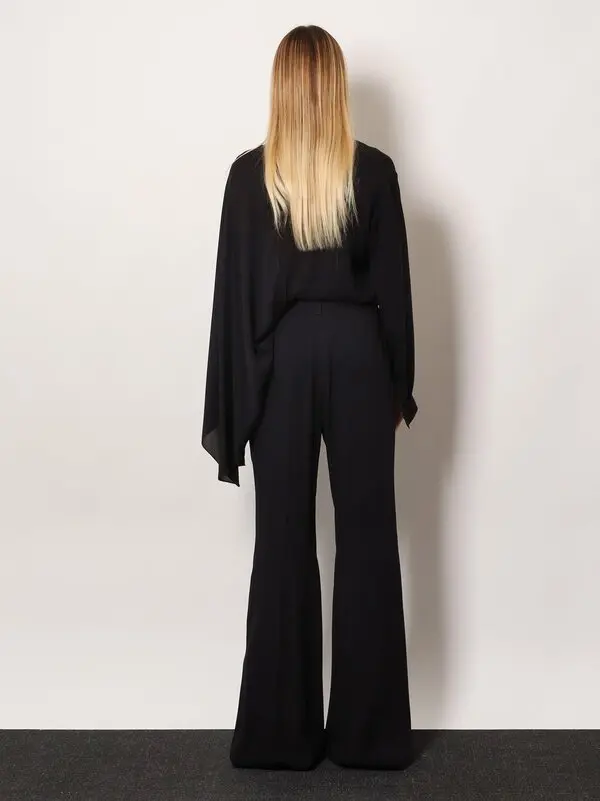 Balenciaga Flared Viscose Trousers - Multicolor