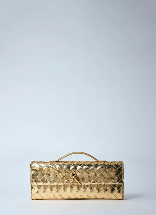Bottega Veneta Long Andiamo Clutch - Gold