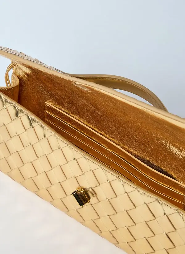 Bottega Veneta Long Andiamo Clutch - Gold