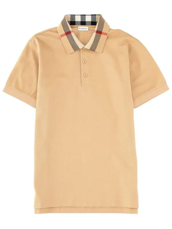 Burberry Polo Shirt With Check Collar