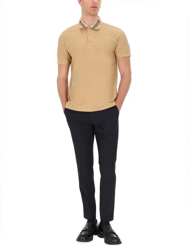 Burberry Polo Shirt With Check Collar