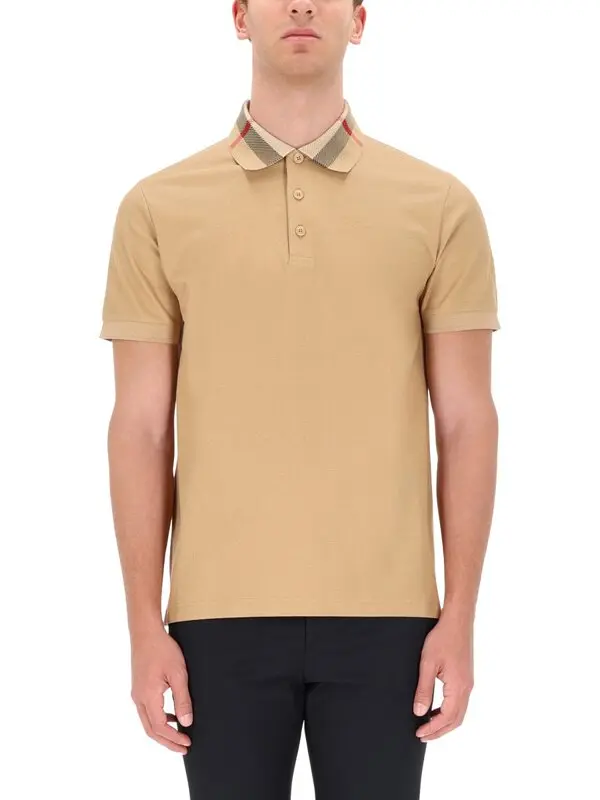 Burberry Polo Shirt With Check Collar