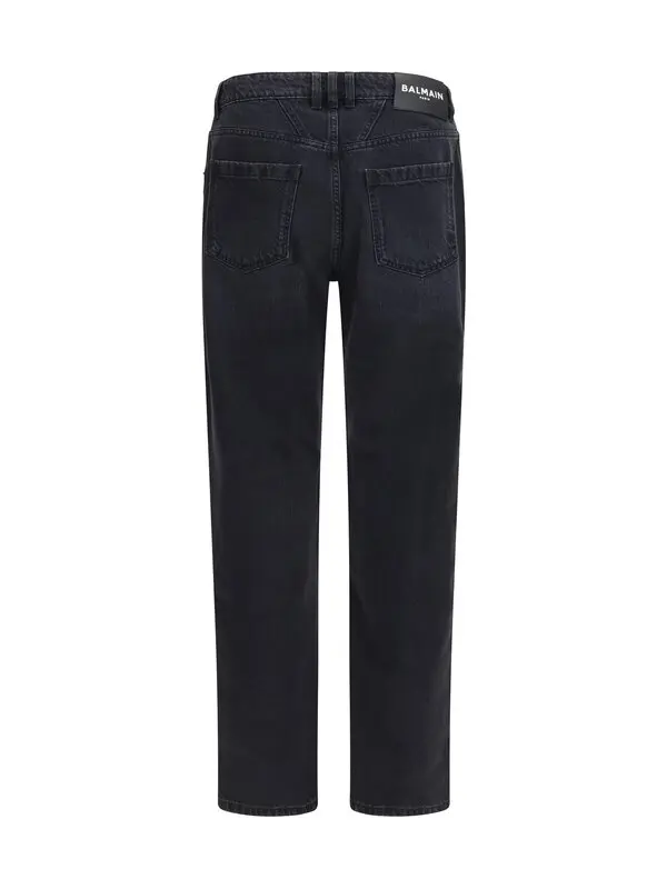 Balmain Straight-leg Denim Jeans - Black
