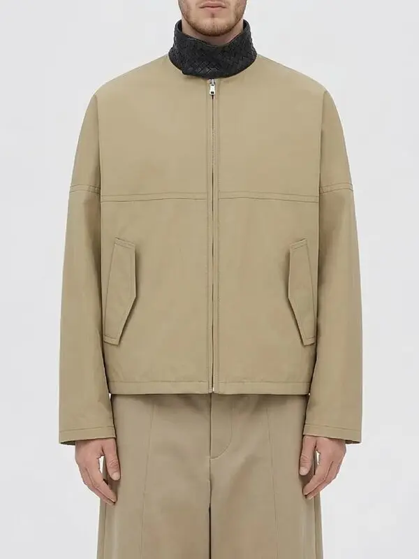 Bottega Veneta Cotton Jacket With Intrecciato Collar