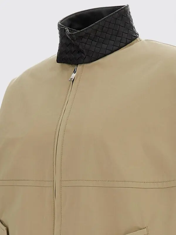 Bottega Veneta Cotton Jacket With Intrecciato Collar