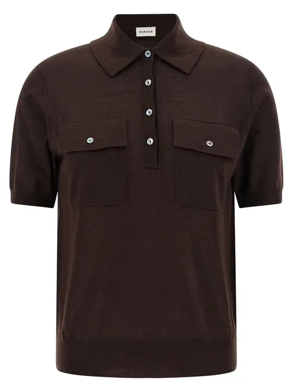 P.a.r.o.s.h Wool, Silk, And Cashmere Blend Linfa26 Polo Shirt - Brown