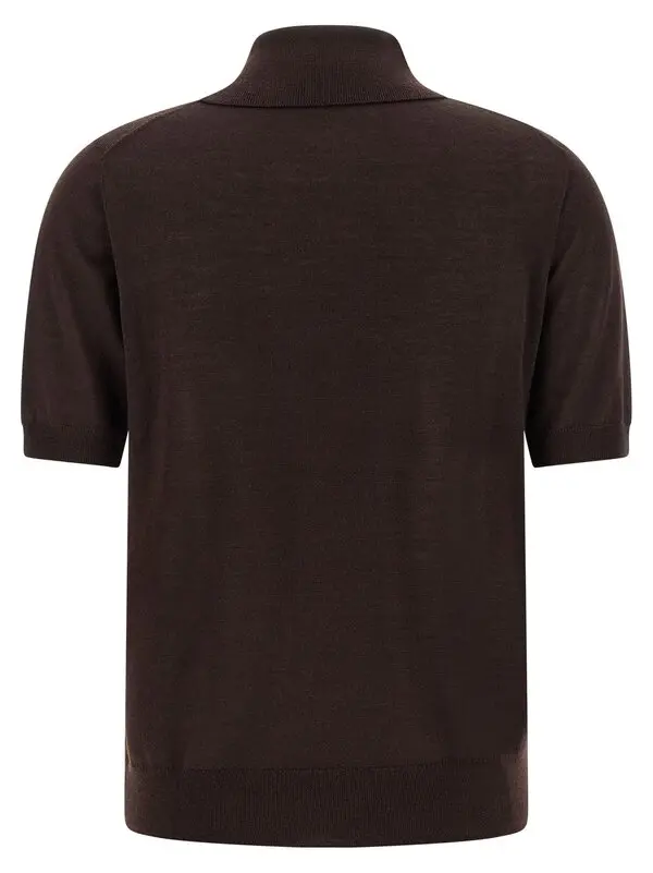 P.a.r.o.s.h Wool, Silk, And Cashmere Blend Linfa26 Polo Shirt - Brown