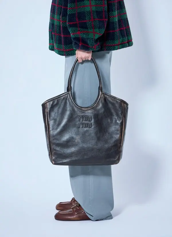 Miu Miu Ivy Leather Tote Bag