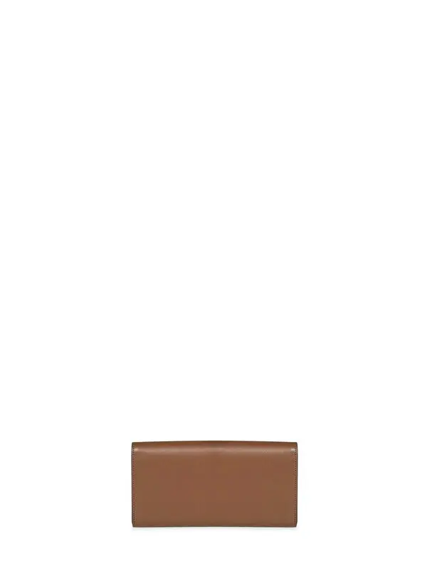 TOTEME Tiramisu Brown Palmellato Leather T-lock Wallet - Multicolor