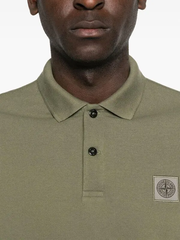 Stone Island Logo Cotton Polo Shirt - Multicolor