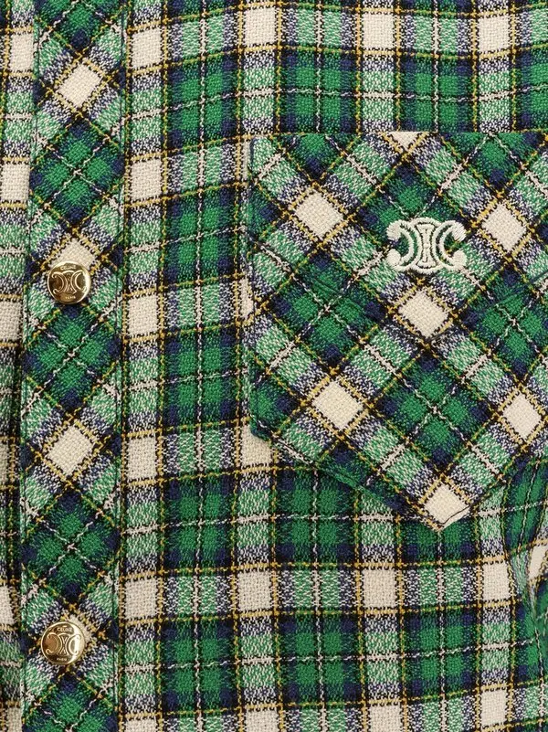 Celine Tartan Wool Mini Dress