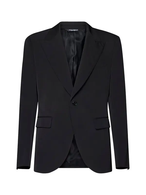 Dolce & Gabbana Black Technical Fabric Sicilia Single-breasted Blazer