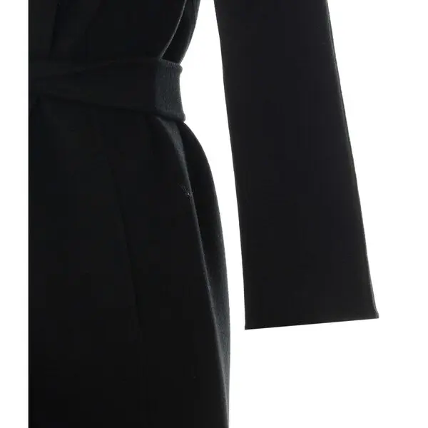 Max Mara Messi Virgin Wool Belted Coat - Black