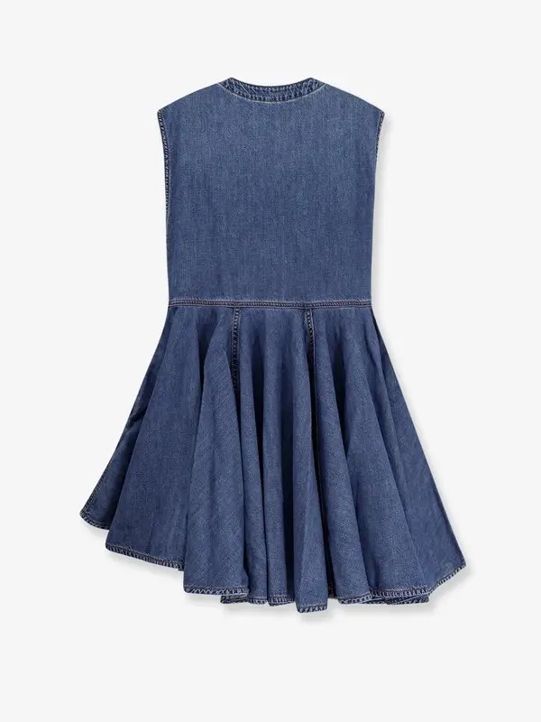 Alaïa Wrap Denim Dress - Multicolor