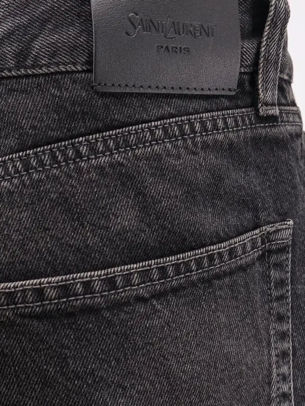 Saint Laurent Long Mick Black Denim Trousers