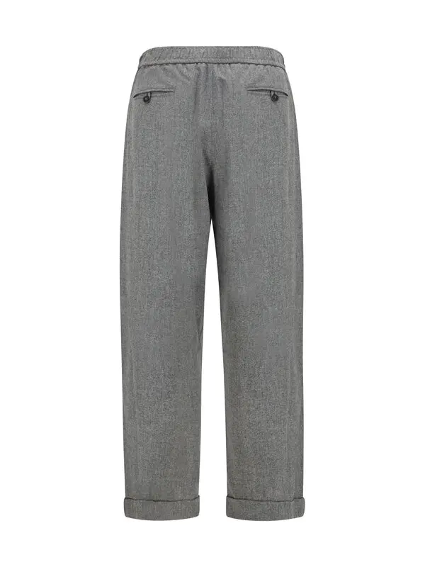 Giorgio Armani Oversized Pants In Wool And Cashmere With Denim Effect