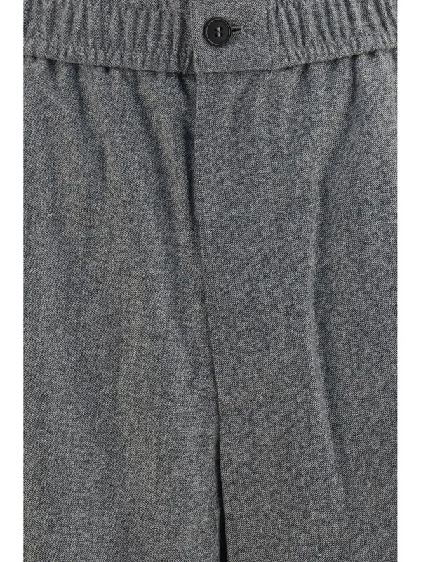 Giorgio Armani Oversized Pants In Wool And Cashmere With Denim Effect