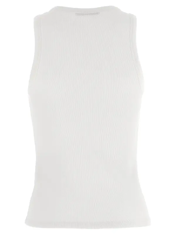 Givenchy Logo Embroidered Ribbed Tank Top - White