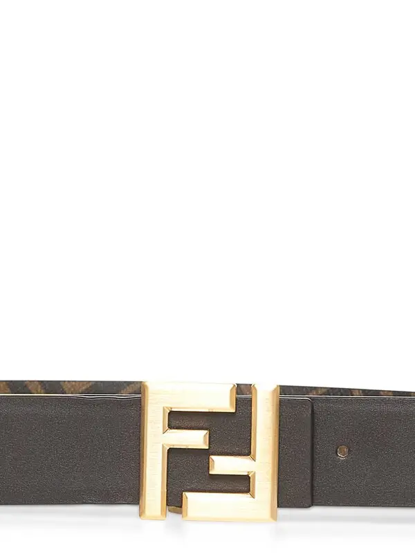 Fendi Brown Squared Ff Reversible Belt