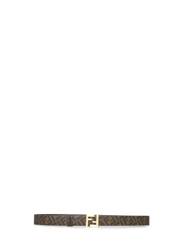Fendi Brown Squared Ff Reversible Belt
