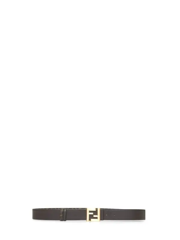 Fendi Brown Squared Ff Reversible Belt - Multicolor