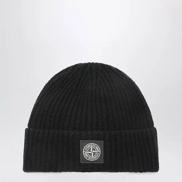 Stone Island Wool Beanie With Compass Patch