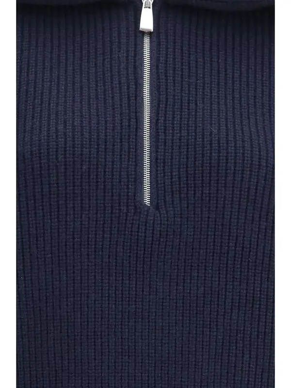 Malo Cashmere High-neck Zip Sweater
