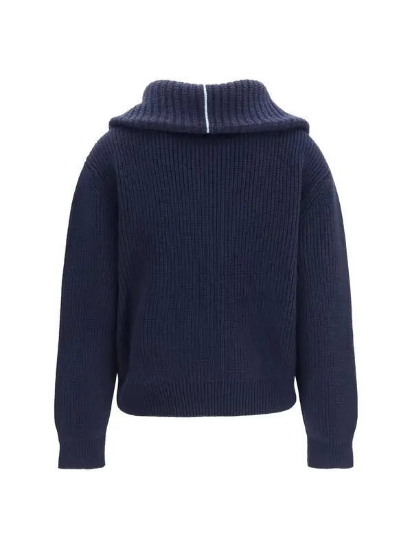 Malo High-neck Zip Sweater - Blue