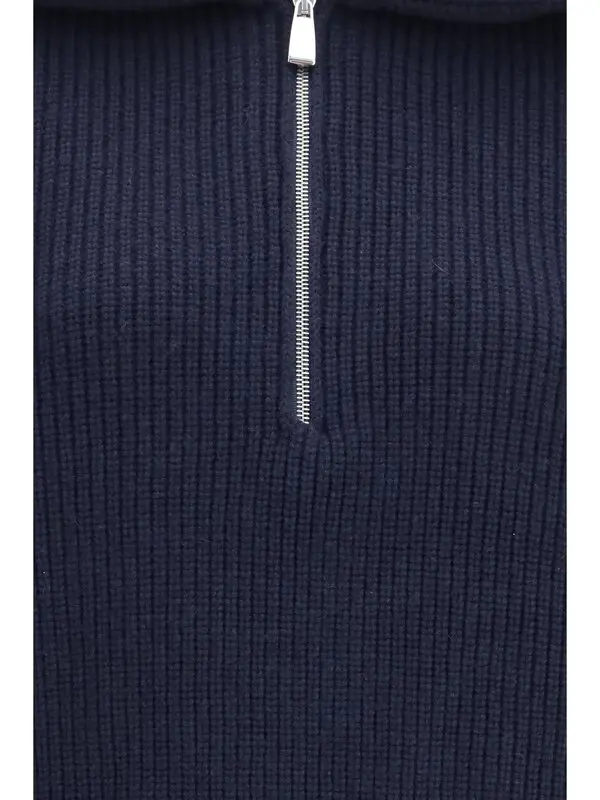 Malo High-neck Zip Sweater - Blue