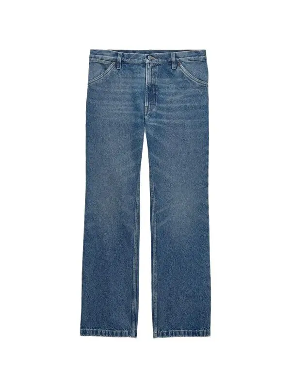 Prada Tight Fit And Regular Waist Washed Denim Jeans - Blue